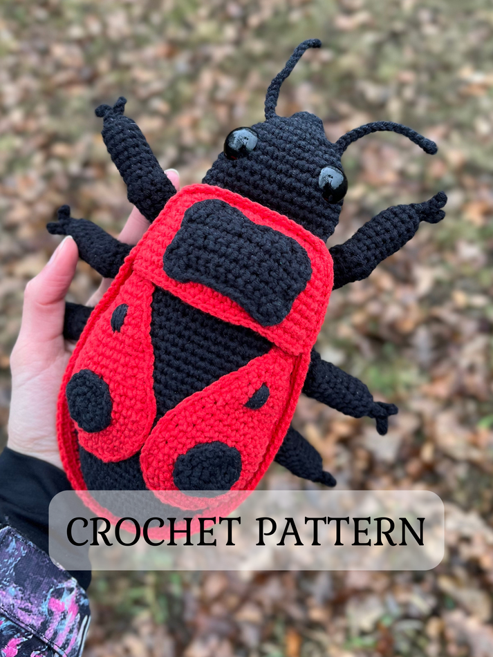 Red Firebug Crochet Pattern, True Bug Amigurumi Tutorial in English – Tumannart